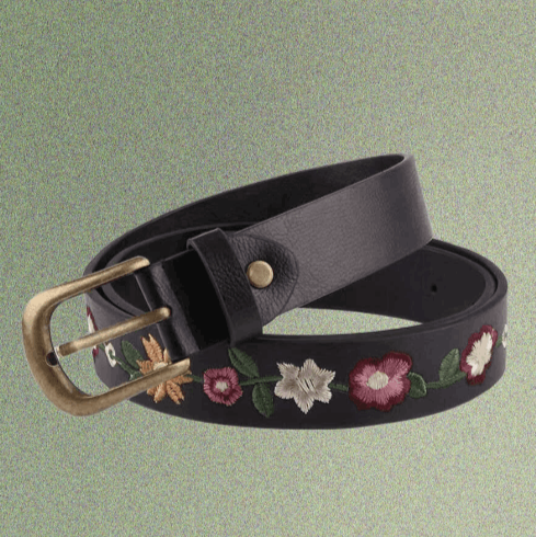 Classic Floral Embroidered Belt — Megastore