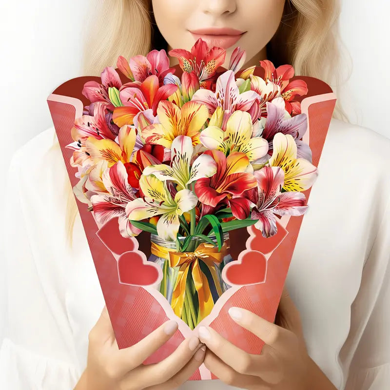 Blooming Lilies 3D Pop-Up Greeting Card — Megastore